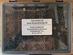 Art 9047 spånpladeskrue sortiment rustfri syrefast A4 Ø3.0-3.5 ...