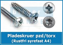 Pladeskruer Pozidriv/Torx - spenglerskruer