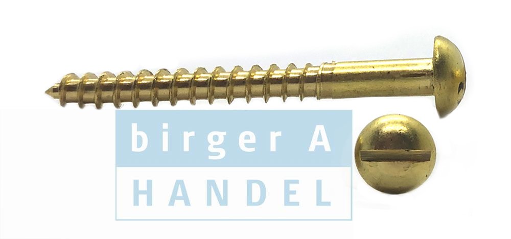 Din 96 messing Ø4.0 rundhoved træskrue lige kærv - Birger A. Handel ...
